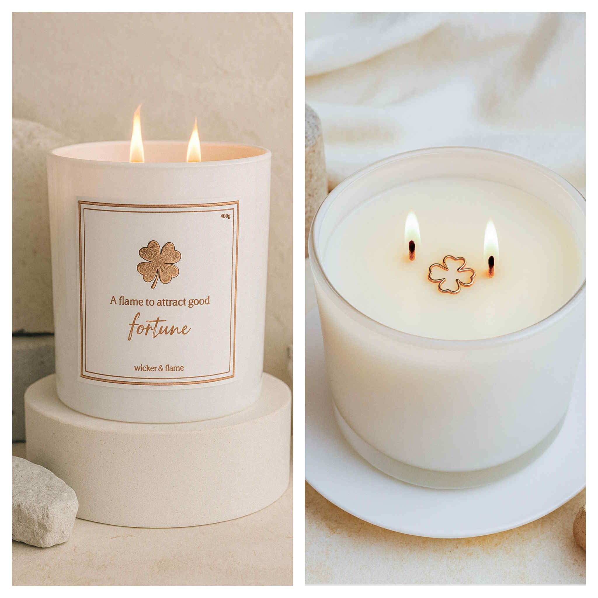 🍀Lucky Clover Candle – WICKER & FLAME