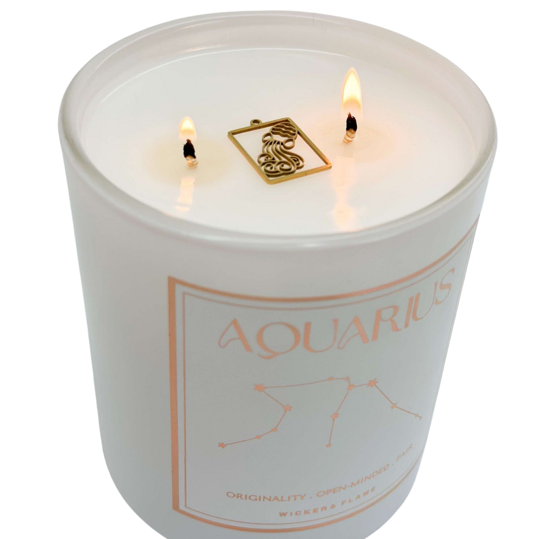 ♒ Aquarius Zodiac Candle – WICKER & FLAME